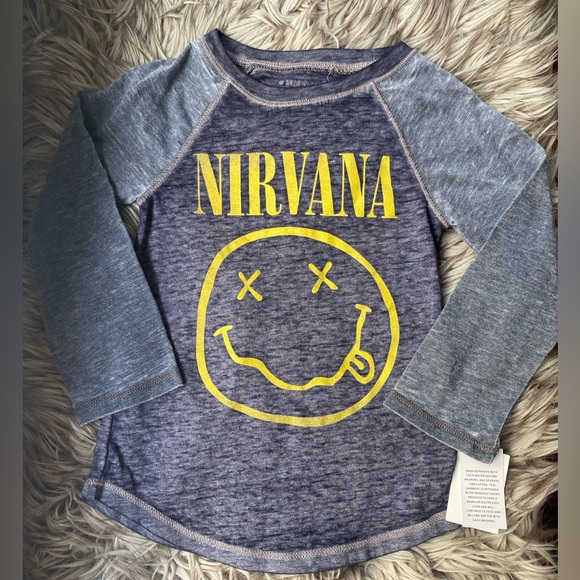 NIRVANA | Shirts & Tops | Navy Blue Long Sleeve Nirvana Tshirt | Poshmark